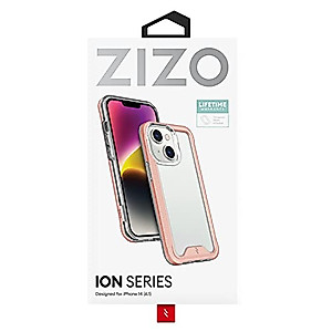 Zizo ION Series for iPhone 14 (6.1) Case - Military Grade Drop Tested with Tempered Glass Screen Protector - Rose Gold