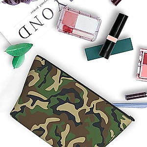 Lightweight Travel Portable Cosmetic Bag Compatible with Army Classic Camouflage Pattern, Casual Toiletry Makeup Carrying Pouch Multifunction Coin Cash Storage Cases for Women