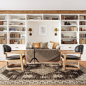 Rugs USA x Lauren Liess Clovebud Geometric Machine Washable Area Rug, 9x12, Brown