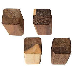 Acacia Wood Hooks, Natural Rectangular Hangers for Keys, Towels, Accessories – Functional Entryway, Bathroom Organizer – Sleek Wall Decor, Space-Saving Design – Perfect for Small Spaces, Modern Homes