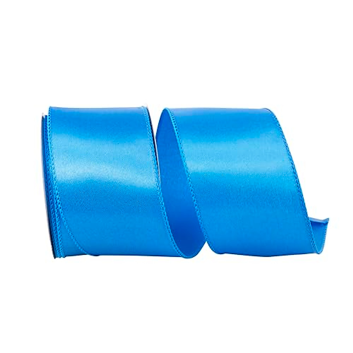Reliant Ribbon 92575W-913-40F Satin Value Wired Edge Ribbon, 2-1/2 Inch X 10 Yards, Turquoise