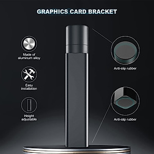 1Pack GPU Support Bracket, Height Adjustable Graphics Card Brace, Telescopic Rotary GPU Anti Sag Holder Compatiable with MSI AMD NVIDIA