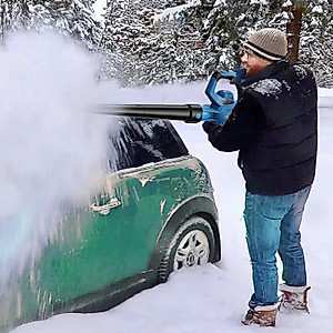 Enhulk 20V 4.0Ah Cordless Leaf Blower,460CFM &190MPH,2-in-1 Battery Powered Leaf Blower,6 Variable Speed,for Blowing Leaves,Debris,Snow and Dust,4.0Ah Battery&Charger Included（21 inch）