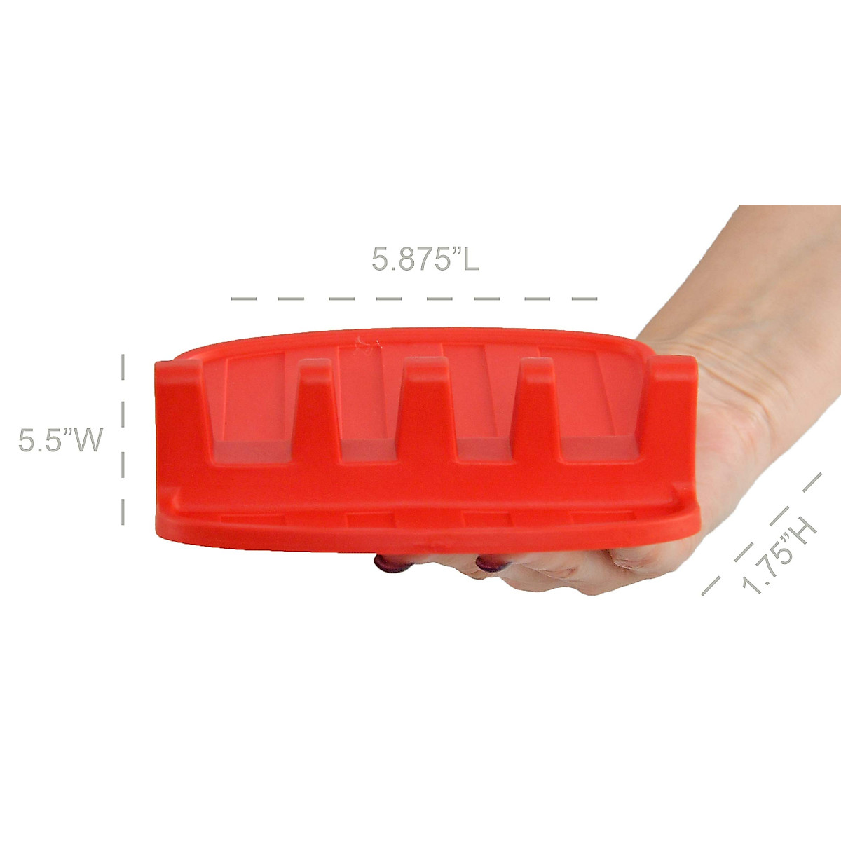 HOME-X Red Silicone Spoon Rest & Spoon Holder, Utensil Rest with Drip Pad for Multiple Utensils at Once, BPA-Free, Spoon Holder for Stove Top, Holder for Spoons, Ladles, Tongs & More, Kitchen Accessor