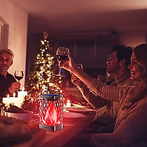 TomCare Solar Outdoor Lights, Red Flickering Flame Solar Lanterns Outdoor Waterproof Hanging Lights Upgraded LED Solar Garden Lights Decorative Solar Landscape Lights for Patio Deck Yard, 2 Pack