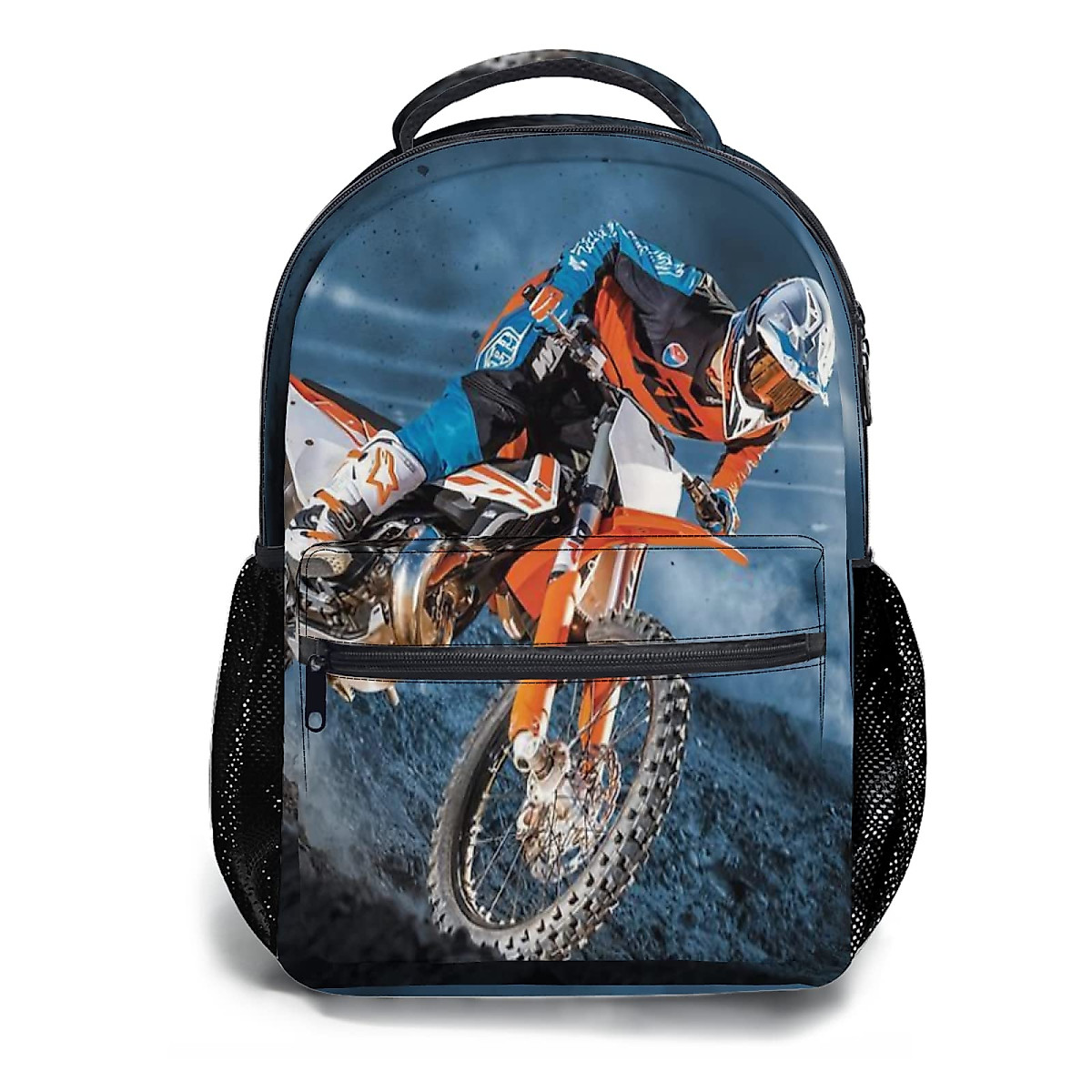 Giwawa Motorcross Backpack for Kids, Dirt Bike Motorcycle School Bag Lightweight Bookbag Daypack for Boys Girls Students Laptop Travel, Adjustable Shoulder Strap & Multiple Pockets