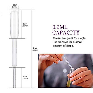 moveland 0.2ml Plastic Mini Transfer Pipettes for Liquid Mixture, 350PCS Disposable Dropper