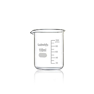 Labvida Upgrated 3 Size Low Form Beaker Set, 50ml 100ml 250ml, 3.3 Boro Glass Beakers with Printed Graduation, LVA017