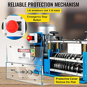 VEVOR Electric Wire Stripping Machine, 370W 0.06" - 1.5" Automatic Motorized Cable Stripper w/ 75 Feet/Minute Speed, 11 Channels 10 Blades Strip Machinery, Scrap Handling Tool for Recycling Copper