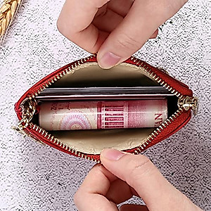 SENDEFN Coin Purse for Women, Genuine Leather Coin Purse Key Chain for Women, Coin Pouch Change Purse