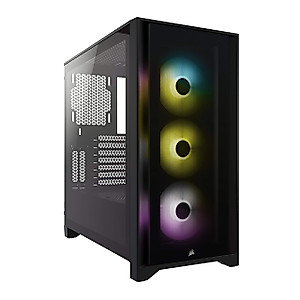 Corsair iCUE 4000X RGB Mid-Tower ATX PC Case - BlackCorsair iCUE H100i Elite Capellix Liquid CPU Cooler