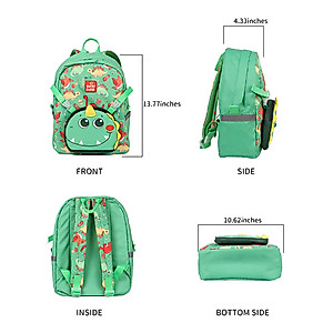 Supercute Dinosaur Toddler Backpack, Lightweigh Kids Preschool Schoolbag 2 in1 Backpack Set for Boys Girls