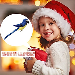 ZCFGUOI 4 Pcs Artificial Simulation Foam Feather Parrot, Mini Sparrow Ornaments with Metal Clip, DIY Craft for Wedding and Modern Home Garden Zoo Ornament