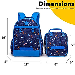 J World New York Unisex Kid's Backpack with Lunch Bag Set, Spaceship, One Size