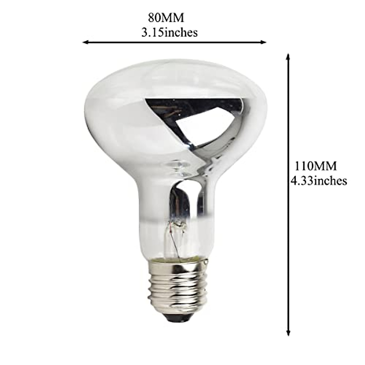 4-Pack 75W R80 Pet Heating Lamp Warm Yellow Light Basking Heat Spot Lamp 110V E26/E27 for Turtle Aquarium Aquatic Reptile Lizard, 4-Pack Heat Emitter Reptile Heat Lamp