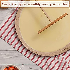 Crepe Spreader and Crepe Spatula Turner Set,Convenient Sizes to Fit Any Crepe Pan Maker - 100% Natural Wooden Crepe Spatula Set for Crepe Tools