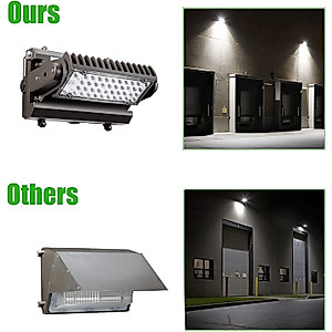 Rotatable LED Wall Pack Light with Dusk to Dawn Photocell, 80W 10400LM 400-600W HPS/HID Equiv., 5000K Daylight ETL Commercial Outdoor Security Lighting for Warehouse, Entrance, Parking, Garage