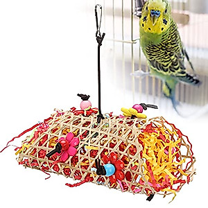 Shreddable Bird Toy, Colorful Weaving Swing Chew Toy Foraging Shredding Hanging Toy Handmade Creates Fun Filled Foraging Shredding Chew ToysToys