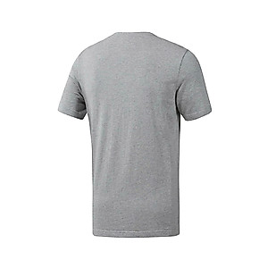Reebok Men's Classics Logo Vector Tee, Medium Grey Heather/Black, X-Large