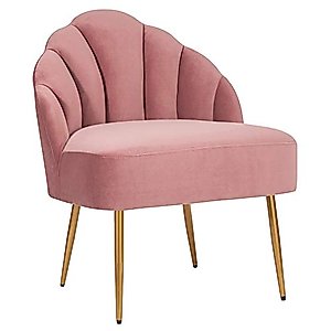 Amazon Brand – Rivet Sheena Glam Tufted Velvet Shell Chair, 23.5'W, Rose