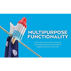 O2COOL Bocaclips - Beach Towel Clips for Beach Chairs, Patio and Pool Accessories Clothes Pins or Bag Clips - (Parrot) 4 Clips