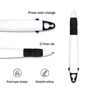 SMTTW Neck Pens in a Rope Retractable Pen on Lanyard 2 Colors Ink Ballpoint Pen with Chain for Nurses Students, Office School Home Supplies (5 Pack)