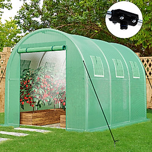 YITAHOME 10x6.5x6.5ft Greenhouse w/ Watering System Heavy Duty Green house Large Tunnel Greenhouses Kit Walk in Outdoor Plant Gardening Upgraded Galvanized Steel for Garden, Backyard, Green