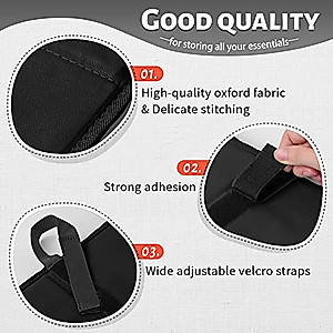 hizgo Bedside Caddy, Hanging Bedside Storage Organizer with 8 Pockets, Bunk Bed Organizer for College Dorm Room, Bunk/Loft Bed, Hospital Bed Rail, Camp (Black)