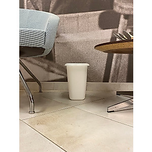 Rubbermaid Vanity Trash Can/Wastebasket, 1.5-Gallons/6-Quarts, White, Small Bathroom/Bedroom/Office Trash can, Fits under Desk/Sink