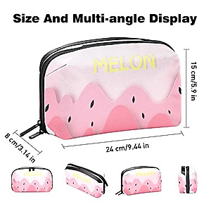 Travel Cord Organizer, Tech Organizer, Electronics Organizer, Cable Organizer Bag, Pink Watermelon Fruit Lovely