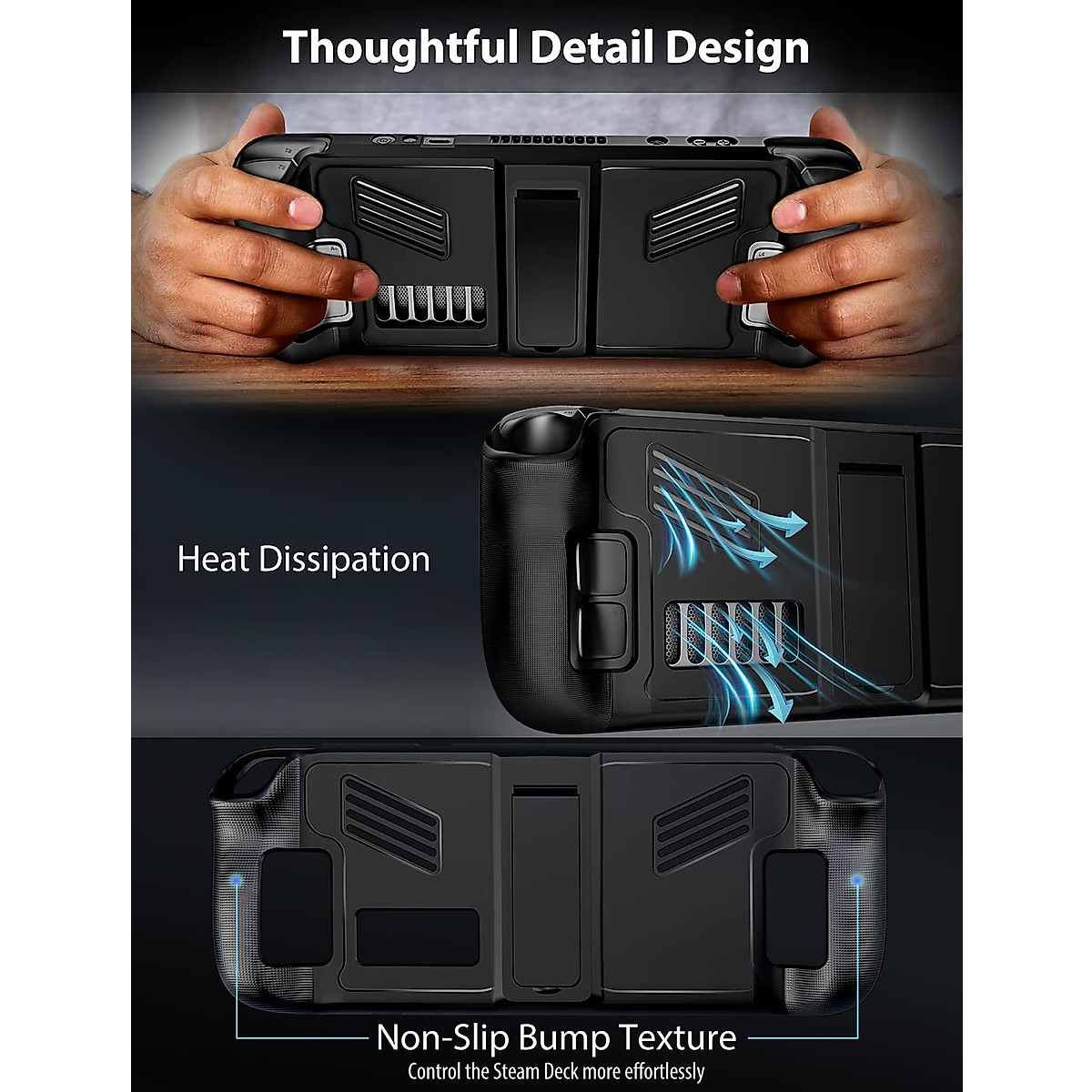 ANNAPRO Protective Case for Steam Deck/Steam Deck OLED, TPU Protective Case with Kickstand, Non-Slip and Anti-Scratch Design Protective Cover Case Compatible with Steam Deck