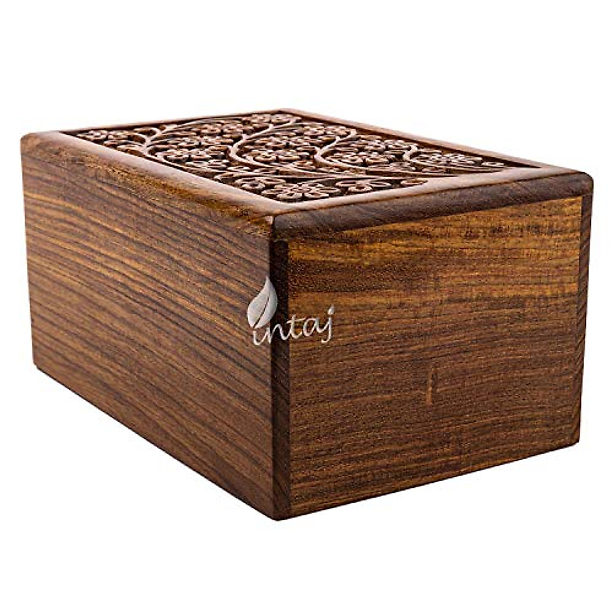 INTAJ Handmade Tree of Life Urns for Human Ashes, Adult Large Cremation Urns, Funeral Urns Engraved, Burial Urns - 185 lbs (L (9x6x5) 185 Cu/in, Tree of Life)