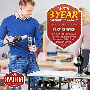 Wine Rack Table with Glass Holder, 32 Inch Modern Wine Bar Cabinet with Storage for 17 Bottle & 9 Glass, Table Liquor Bar Cabinets for Home, Bar, Kitchen, Buffet, Dining Room