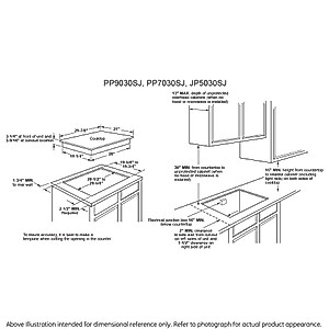 GE PP7030DJBB 30 Inch Electric Cooktop with 5 Radiant, Bridge SyncBurners, 9/6 Inch Power Boil Element, Keep Warm Setting, Red LED Backlit Knobs, ADA Compliant Fits Guarantee