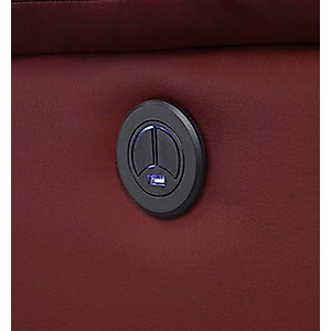 Acme Furniture PU Upholstered Power Recliner with USB Port, Red