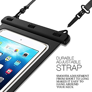 VHOPMORE 10.5 inch Waterproof Tablet Case, Tablet Dry Bag for iPad Pro 10.5, iPad 2020 10.2, New iPad 9.7, iPad Air 3, Air 2, Galaxy Tab A 9.7 / S6 / S7, Kindle Fire HDX/Fire HD 10, up to 10.5 Inch