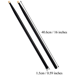 Suwimut 6 Pairs Drum Sticks, 5A Classic Maple Drumsticks Wood Tip Drumsticks for Student and Adult, Jazz Drum Sticks for Rock Band, Black