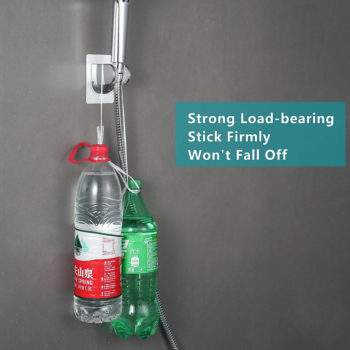 GwernKB Strong Adhesive and Waterproof Shower Head Holder for Handheld Showerhead Adjustable No Drilling Wall Mount Bracket for RV Kids Bathroom Shower,Fix Firmly and Use Conveniently