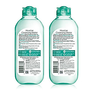 Garnier SkinActive Micellar Water with Hyaluronic Acid & Aloe, Facial Cleanser & Makeup Remover, 13.5 fl. oz, 2 count (Packaging May Vary)