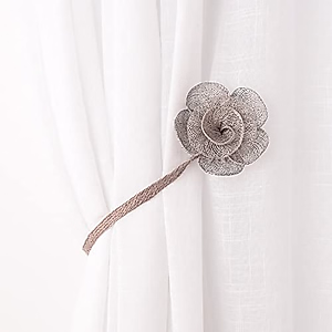 lucare 1Pc Curtain Tie Back Practical Nice-Looking Magnetic Attractive Curtain Tie Back for Living Room Light Grey