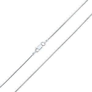 ARGENTO REALE 1MM- 2MM Sterling Silver Round Snake Chain Necklace- Solid Sterling Silver Italian Chain For Pendants, Flexible 925 Snake Chain, 16-30 Lobster Clasp
