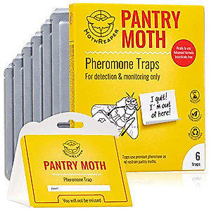 Kitchen Pantry Moth Traps - Prime Pantry Moth Traps with pheromones, Pet Safe Pantry Moth Trap, Food Moth Traps with pheromones 6 Pack