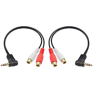 Poyiccot 3.5mm to RCA Cable, 3.5mm to 2RCA Female Audio Cable, RCA to Aux Cable Hi-Fi Sound RCA Stereo Audio Cord Gold Plated RCA Y Splitter Cable for MP3 Tablet Computer Speaker 25cm/0.8ft