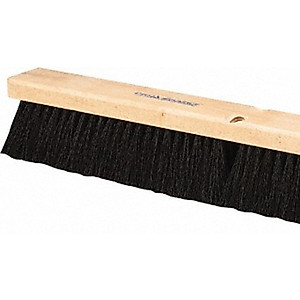PRO SOURCE 24" Push Broom Head: Poly Bristles, Threaded Wood Block