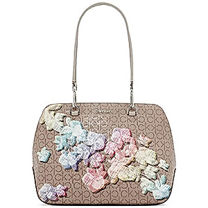 Calvin Klein Lucy Triple Compartment Tote, Almond/Taupe/Floral