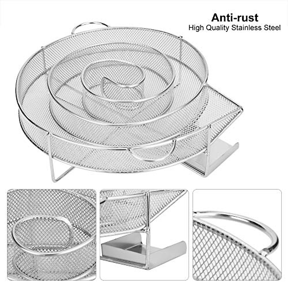 TOPINCN Cold Smoke Generator for BBQ Grill Round Food Grade Stainless Steel BBQ Salmon Meat Burn Smoker Generator