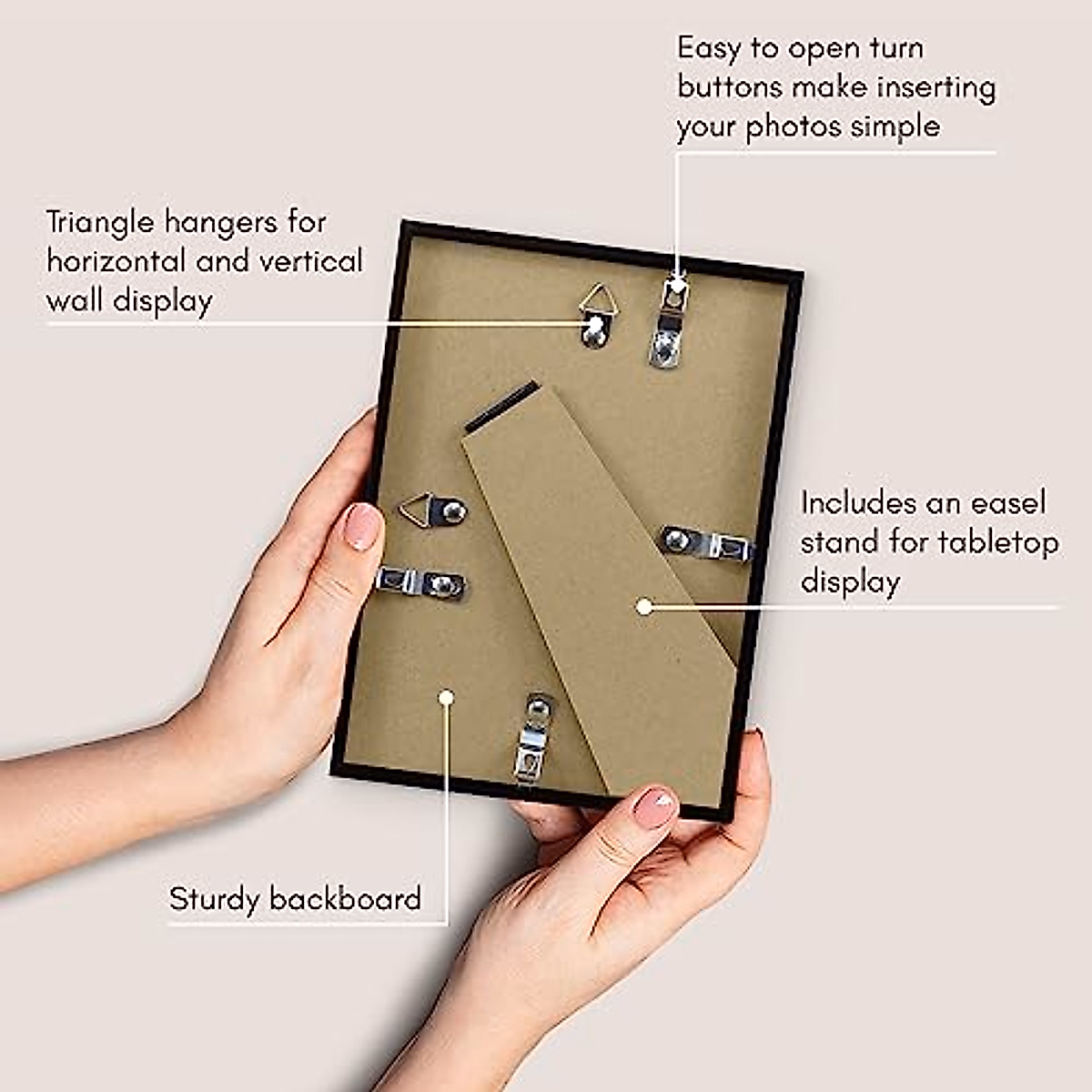 Americanflat 5x7 Picture Frame in Black - Thin Border 4x6 Picture Frame with Mat or 5x7 Frame Without Mat - Shatter Resistant Glass - Horizontal and Vertical Formats for Wall and Tabletop