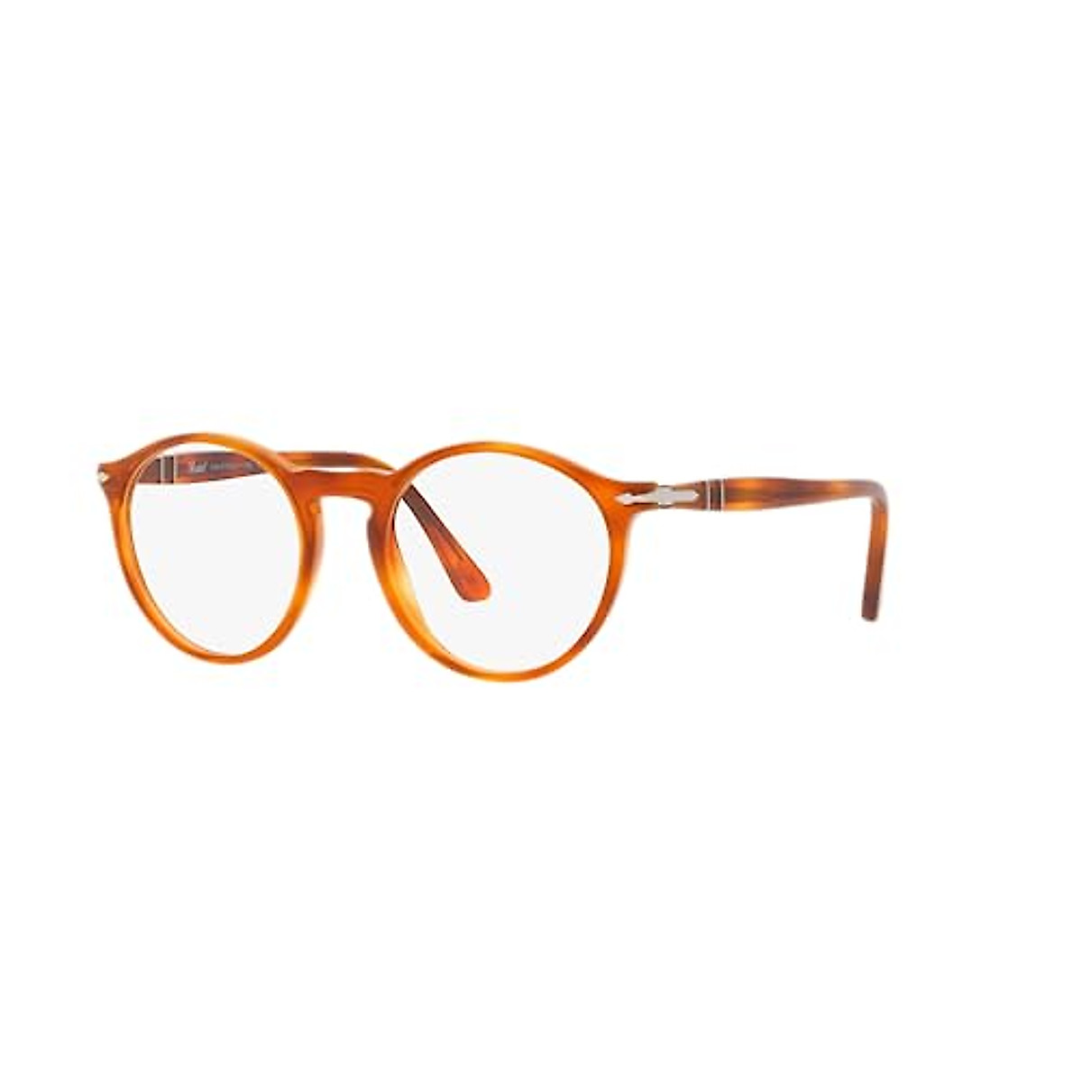 Persol PO3285V Round Prescription Eyewear Frames, Terra Di Siena/Demo Lens, 50 mm