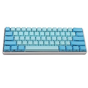 YMDK 61 ANSI Custom 60% KEYCAPS OEM Profile Thick PBT KEYCAP Set Suitable for Cherry MX Switches Mechanical Gaming Keyboard (ONLY KEYCAP) (Dark-Light Blue Side Print)