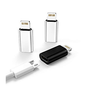 3-Pack,Micro USB to Lightning Adapter,Lightning Male to Microusb Female Adapter for Apple iPhone 5s 6 6s 7 8 Plus se2 x xr xs 12 11 Mini max pro Ipad Connector Converter Port